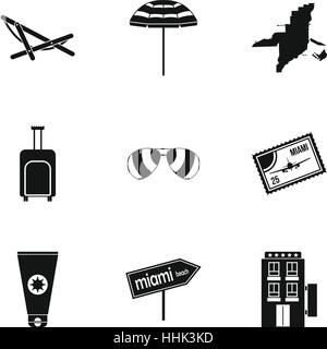 Miami icons set, simple style Stock Vector Image & Art - Alamy