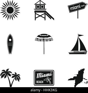 Miami icons set, simple style Stock Vector Image & Art - Alamy