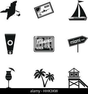 Miami icons set, simple style Stock Vector Image & Art - Alamy