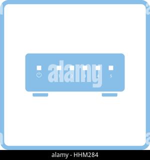 Ethernet switch icon. Blue frame design. Vector illustration Stock ...