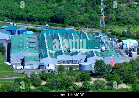aerial view on Volvic factory Volvic Puy-de-Dome Auvergne Massif ...