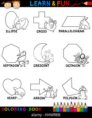 basic geometric shapes for kids with animals Stock Photo - Alamy