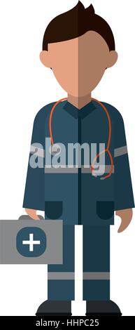 paramedic character uniform stethoscope kit first aid emergency outline Stock Vector Image & Art ...