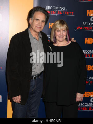 L-R: Peter, Warren and Susie Buffett attend the world premiere of ...