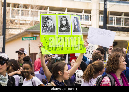 Atlanta, USA. 20th Jan, 2017. Three hundred protesters representing a ...
