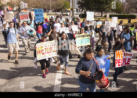 Atlanta, USA. 20th Jan, 2017. Three hundred protesters representing a ...