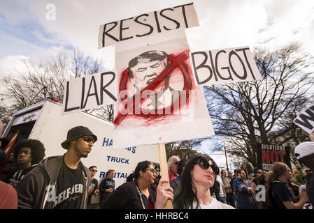 Atlanta, USA. 20th Jan, 2017. Three hundred protesters representing a ...
