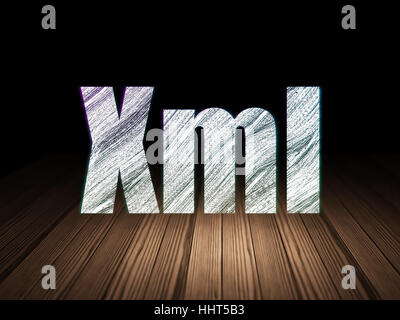 Database concept: Xml in grunge dark room Stock Photo - Alamy