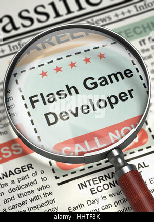 Flash Game Developer Hiring Now. 3D Stock Photo - Alamy