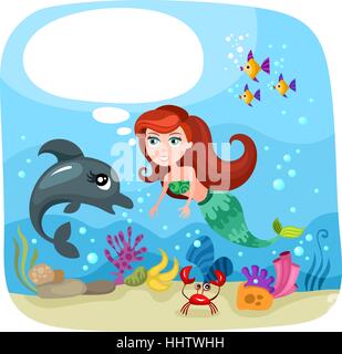 animal, underwater, mermaid, nixie, backdrop, background, blue, life ...