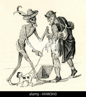 Dance of Death / Totentanz - detail of the memento mori mural painted ...