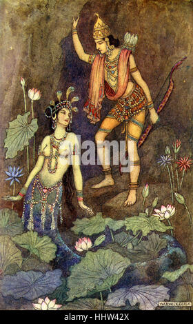 Arjuna and the River Nymph Stock Photo - Alamy