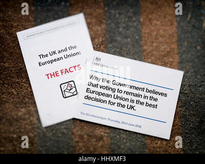 British Government leaflet explaining reasons to remain in the European ...