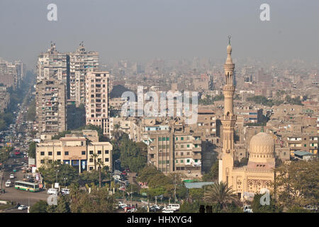 View at the high rise buildings of Zamalek district on the island of ...