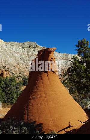 blue, tower, desert, wasteland, formation, rock, firmament, sky ...