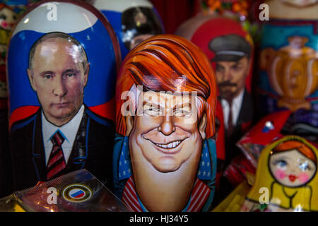 Russian traditional toys - Matryoshka with a portrait of presidents ...