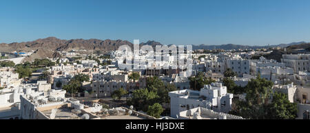 Oman, Muscat, Ruwi. Ruwi / Al Hamriya from elevated Yiti Road Stock ...