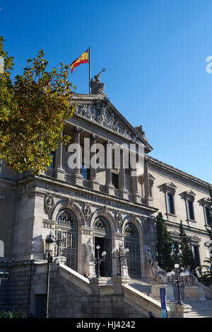 National Library of Madrid, Spain. architecture and art Stock Photo - Alamy