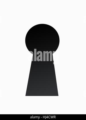 A keyhole isolated against a black background Stock Photo - Alamy