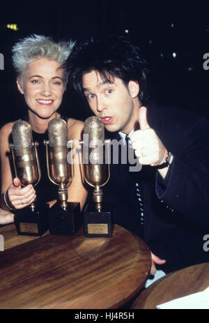 Marie Fredriksson and Per Gessle of Roxette performs on stage during ...