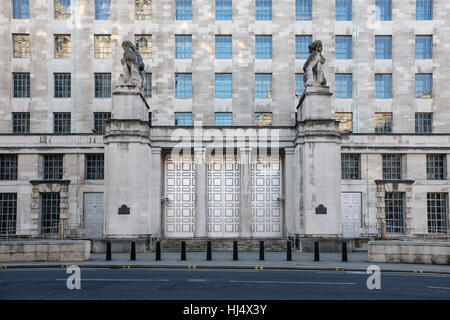 Ministry of Defence MOD Building Statues off Whitehall in London UK ...