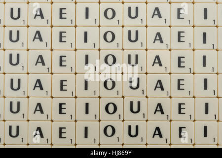 Scrabble-type plastic tiles - illustrating concepts of literacy ...