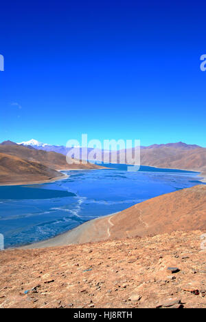 Yamdrok Lake is a freshwater lake in Tibet, it is one of the three largest sacred lakes in Tibet ...
