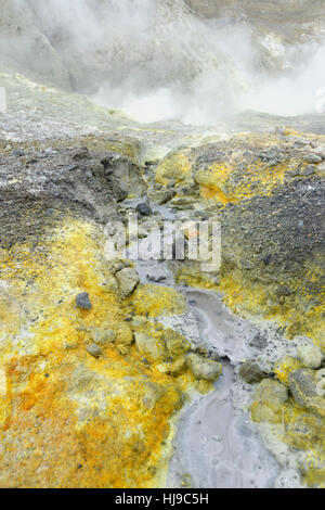 crater, volcanism, sulphur, brimstone, oceania, vulcan, volcano, smoke ...