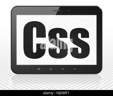 Database concept: Tablet Computer with Css on display Stock Photo - Alamy