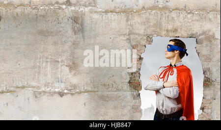 Young man wearing superman mask and cape Stock Photo - Alamy