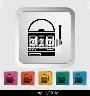 Slot. Single flat icon on the button. Vector illustration Stock Vector ...