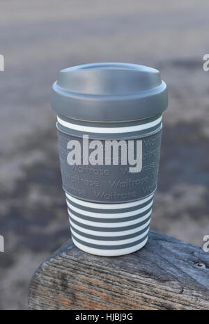Waitrose disposable and reusable take away coffee cup and travel mug in ...