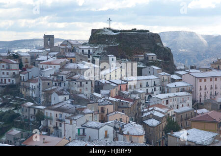 view on the ancient village of Marsico Nuovo, Basilicata, Italy Stock ...