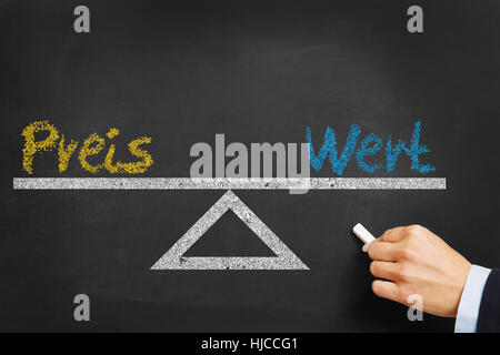 Balance between price and value Stock Photo - Alamy