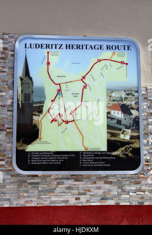 Tourist information map at Luderitz in Namibia Stock Photo - Alamy