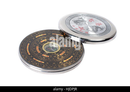 Antique Luopan, Chinese magnetic compass, also known as a Feng Shui ...