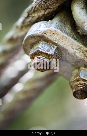 Rusty painted steel cable, bad condition. close up Stock Photo - Alamy
