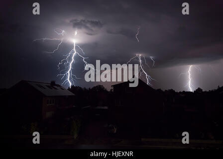 night storm and lightning in the clouds. Digital art Stock Photo - Alamy