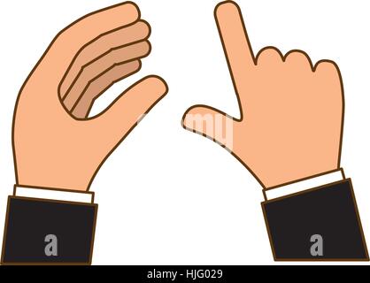 gesture of hands holding and tapping icon image vector illustration ...