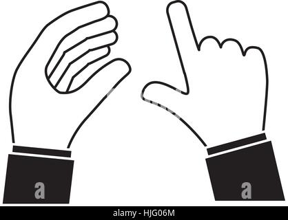 gesture of hands holding and tapping icon image vector illustration ...