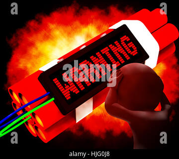 Caution Dynamite Sign Means Danger Or Warning Stock Photo - Alamy