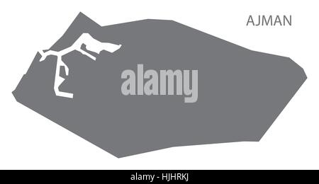 Ajman black map, administrative territory of the city with border. UAE ...
