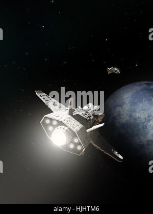 Science Fiction Interplanetary Spaceship - Underneath Rear View Stock ...