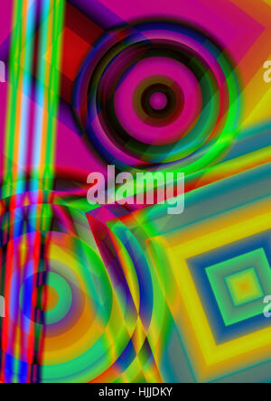play of colours, lines, coloured, neon, circle, abstract, structures ...