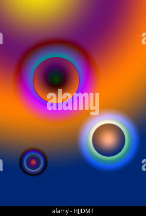 play of colours, coloured, neon, circle, abstract, structures, colour ...