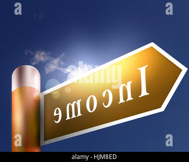 yellow road sign with word Income on it Stock Photo - Alamy