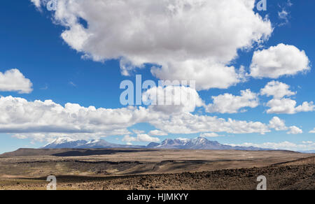 Peru, Andes, Patapampa Pass, volcanoes Ampato and Sabancaya Stock Photo ...
