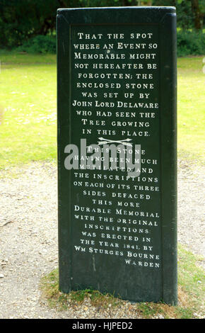 The iron clad Rufus Stone New Forest Hampshire England UK alleged to be ...