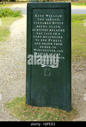 The iron clad Rufus Stone New Forest Hampshire England UK alleged to be ...