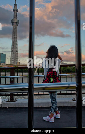 Sky Tree from Sumida Koen Park, Asakusa District, Tokyo, Japan Stock ...